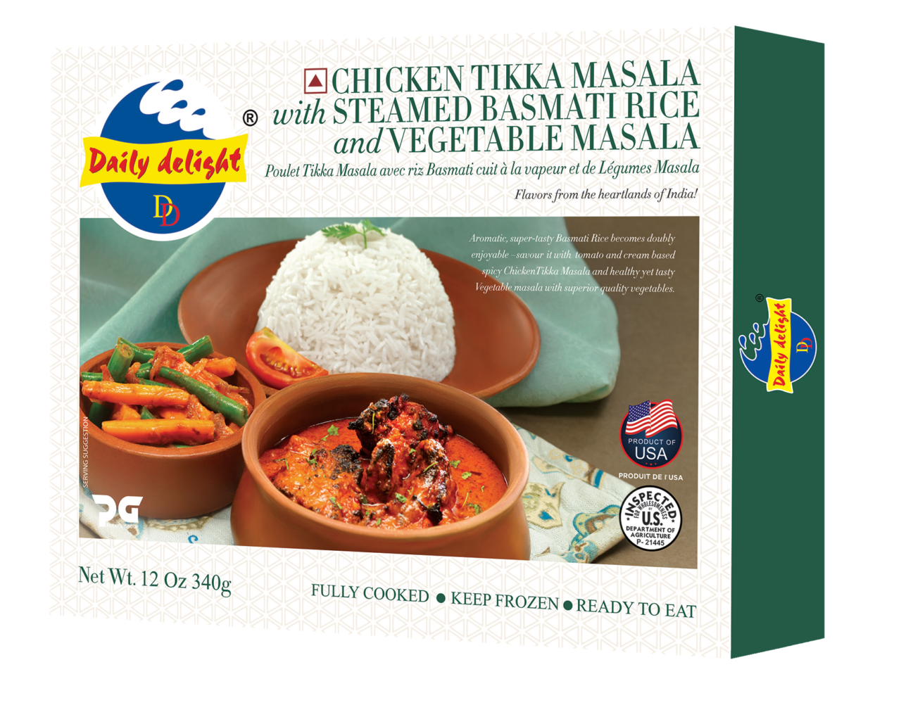 Chicken Tikka Masala With Steamed Basmati Rice & Vegetable Masala ...